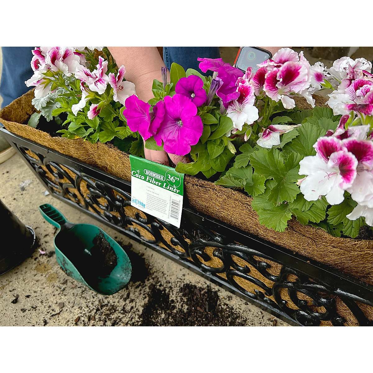 Bosmere F919 30 Inch Pre Formed Replacement Coco Liner with Soil Moist for Window Basket, Brown