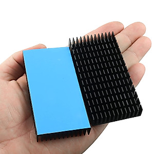 ZZHXSM 2Pcs 80mm Heatsink 80 x 40 x 11mm Black Aluminum Heat Sink Radiator Cooler with Thermal Conductive Adhesive Tape Cooling Fin for Cooler Electronics CPU Led
