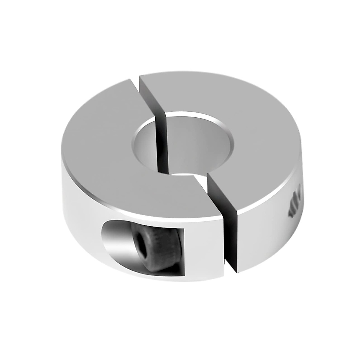 (Pack of 4) Split Shaft Collar Bore 25mm, Aluminum Alloy Two Halves Clamping Collar for Shaft, 45mm OD, 12mm Thickness, with M5 Set Screws