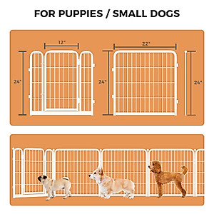 FXW Homeplus Dog Playpen Designed for Indoor Use, 24" Height for Puppy and Small Dogs, White│Patented