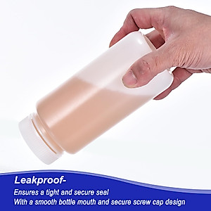 PATIKIL 15 Pcs 500ml Reagent Bottles, HDPE Wide Mouth Round Bottles with Screw Cap for Lab Water Reagent Liquids Solid Sample Storage Seal, Translucent White