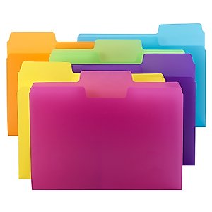 Smead SuperTab File Folder, Oversized 1/3-Cut tab, Letter Size, Poly, 18 per Pack (10515)