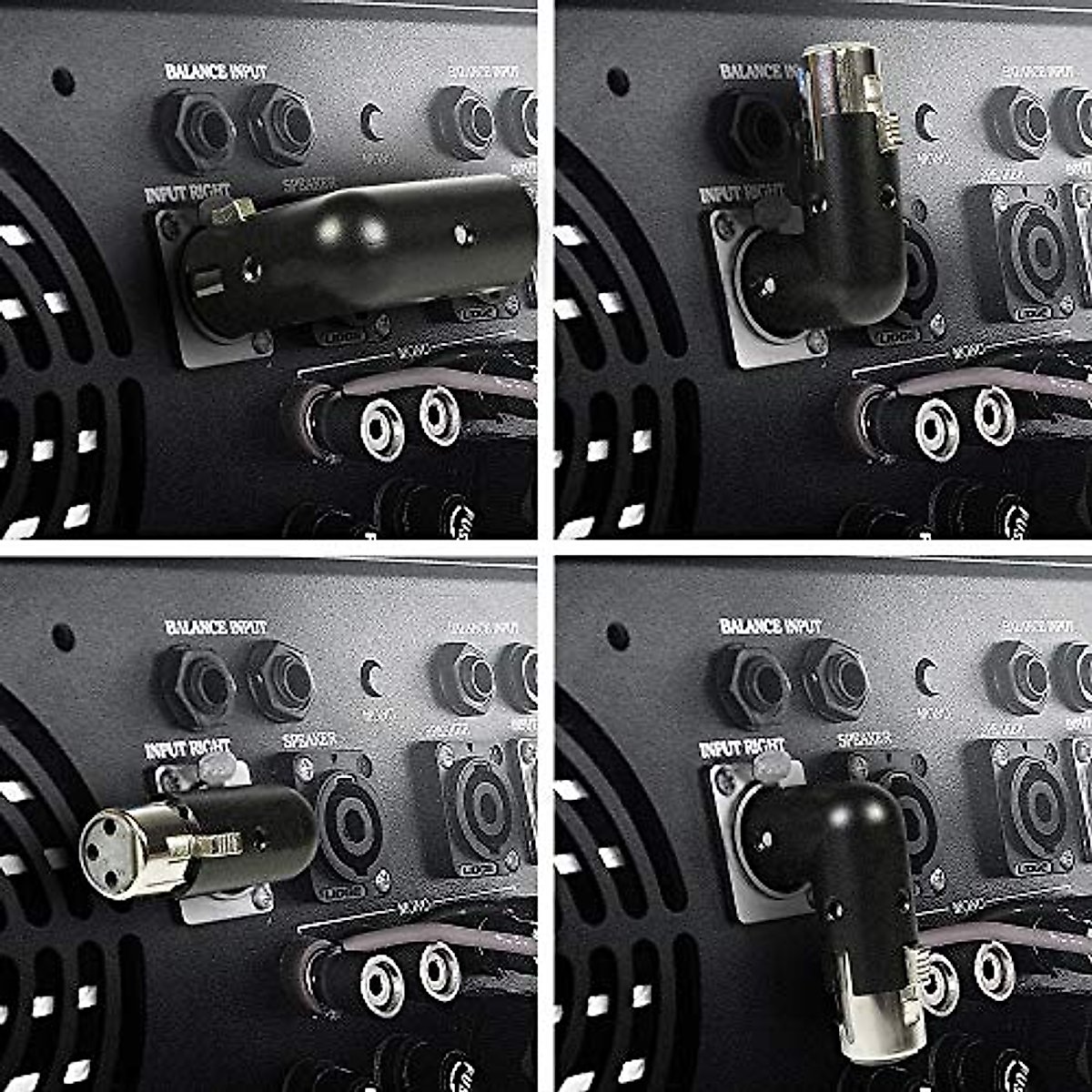 Pair of 3-PIN XLR Angle Adapter | Dual Male & Female, Durable Metal Connector w/ 4 Adjustable Angle Positions & Tight Connection to Mixer | Save Space & Keep Mic Cables Neat On Stage, In Studio & More