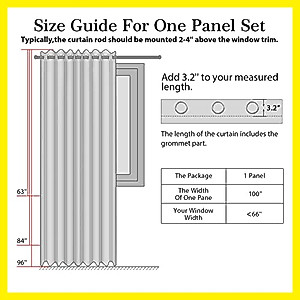 100% Blackout Shield Sliding Door Curtains Linen Textured Look Grommet Curtains with Blackout Liner, Thermal Insulated Blackout Curtains, Extra Wide Patio Door Curtains, 100" x 108", Beige