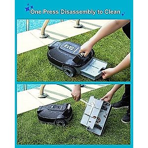 DANKARI Cordless Pool Robot Vacuum, Rechargeable Robotic Pool Cleaner for Above Ground & In-Ground Swimming Flat Pools