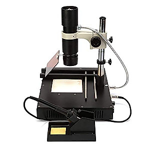 T862 BGA Rework Station 800W IR Infrared BGA Preheater Soldering Station SMD Rework Solder Station IRDA Welder Machine with PCB Holder, Lamp, 1.1'' 1.5'' 1.9'' 3pcs Lenses and More