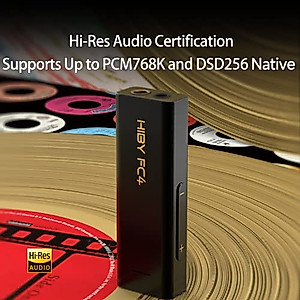HiBy FC4 Portable Headphone amp dac mqa dongle USB dac high Driving Power MQA 16X PCM 768kHz DSD 256 Native for Android/iOS/Mac/Windows.