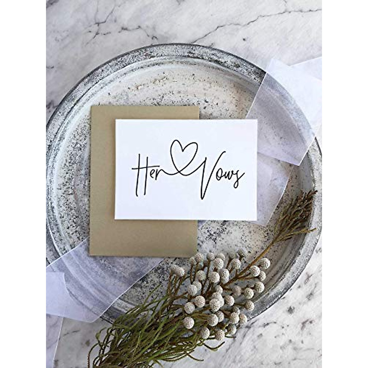 His and Hers Vows Wedding Day Vow Card Set Black and White Marriage Vow Books for Bride and Groom