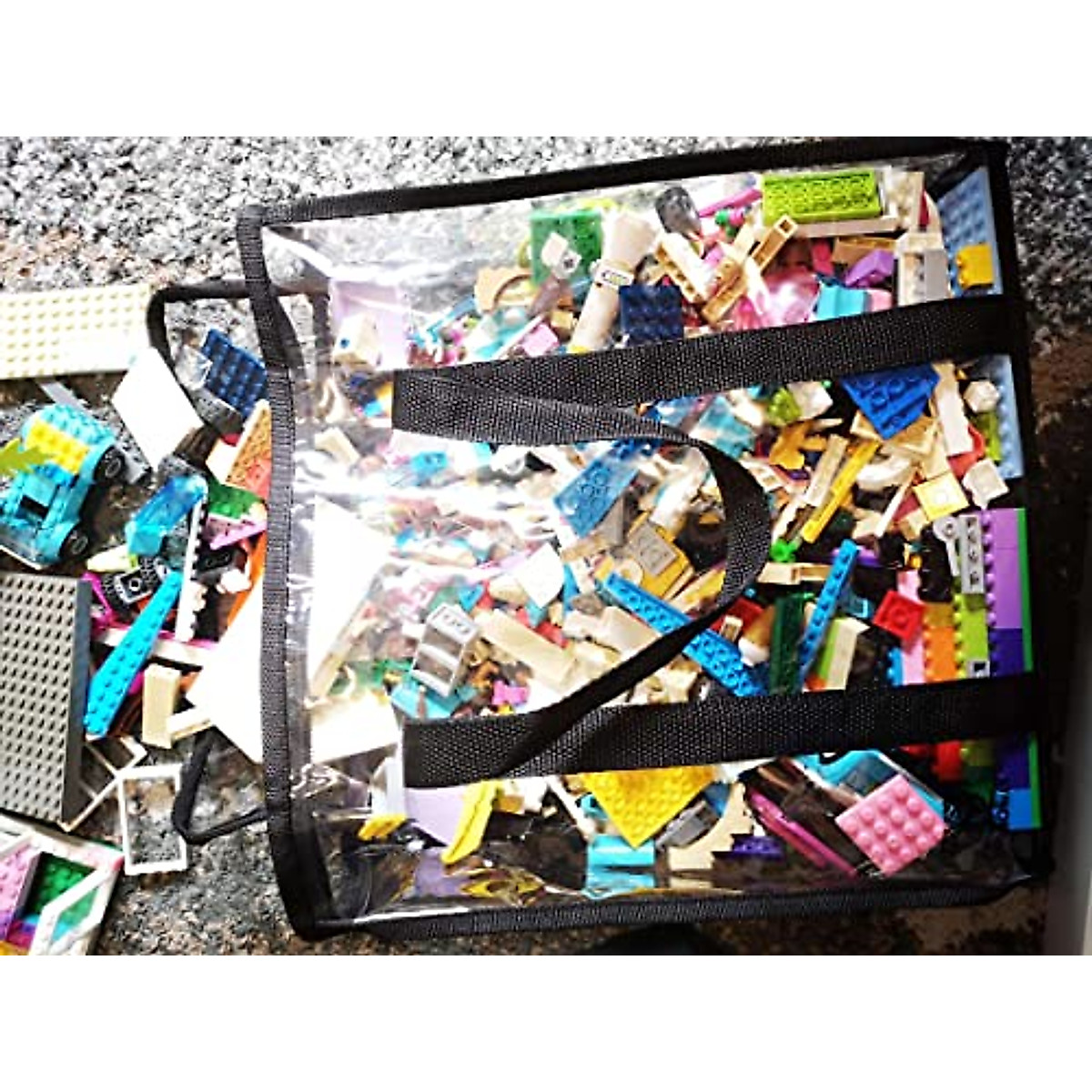 MiniOwls Bin and Chest Organizing Bags - Waterproof Clear Plastic Travelling Pouch. Storage for Toys, Kids Books, Balls, Blocks and Games (12x12 Set of 3)