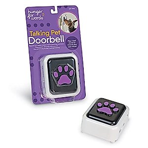 Hunger for Words Talking Pet Doorbell - 1 Piece Doorbell for Dogs, Doggie Doorbell, Perfect for Dog Potty Training, Talking Dog Buttons