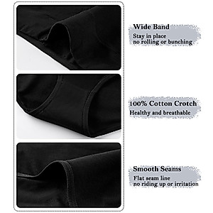 OPIBOO Cotton Womens Underwear High Waisted Tummy Control Full Coverage Postpartum Essentials Panties Stretch Comfortable Briefs Black M