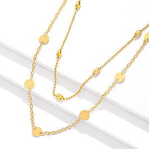 Wriidy Bead Waist Chain Sequin Belly Chains Layered Beach Waist Jewelry Accessories for Women and Girls (Gold)