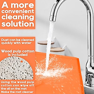 Longing Home Silicone Griddle Cover 28 inch for Blackstone, All-Encompassing Coverage Heavy Duty Food Grade Mat, Grill Buddy Mat for All Season, Griddle Cooking Surface Protective Cover - Orange