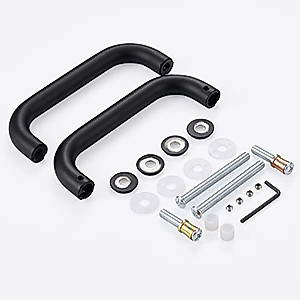 Ranbo Hardware 8" Back to Back Tubular Shower Door Pull Handle for Frameless Shower Doors, Polished Chrome, with Washers (8 inch Pull Handle-Black)