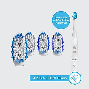 GO SMILE Dental Pro Replacement Brush Heads (4 count), Dentist Recommended antibacterial brush heads, Professional At-Home Teeth Whitening REFILL