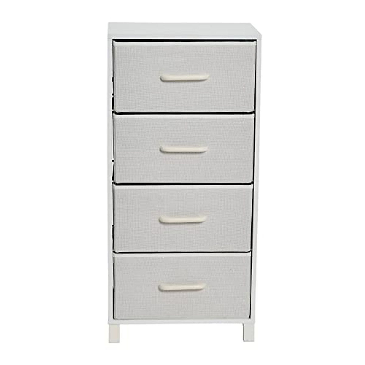 Household Essentials White 4 Drawer Bed Side Table