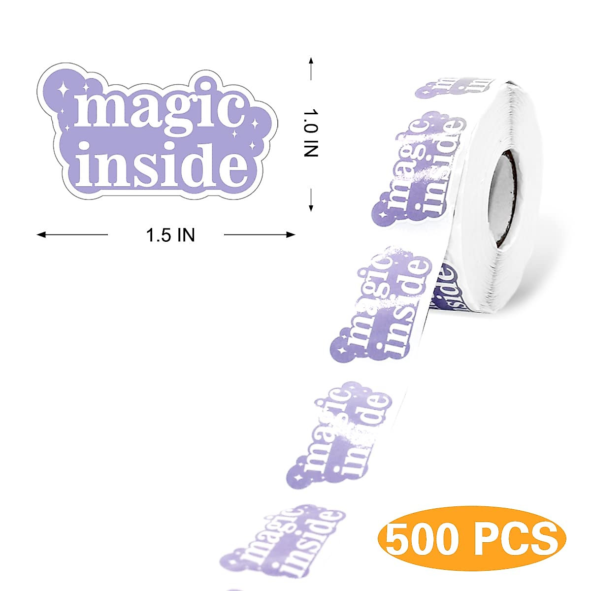 Muminglong 1.5 Inch Magic Inside Sticker,Thank You Sticker, Small Business, Handmade Sticker,Packaging Sticker, 500 PCS