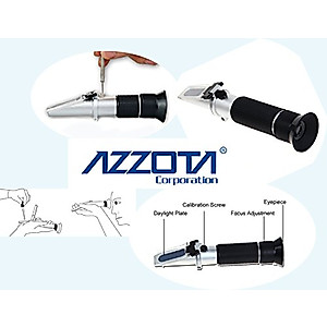 Azzota Portable 0-5% Brix Refractometer, with ATC, Heavy-Duty