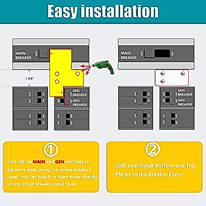 LHOOVMEE Generator Interlock Kit Compatible with Square D QO or Homeline 150 and 200 Amp Panels. 1 3/8 inches Spacing between Main and Generator Breaker, Professional Interlock Kit for Generator