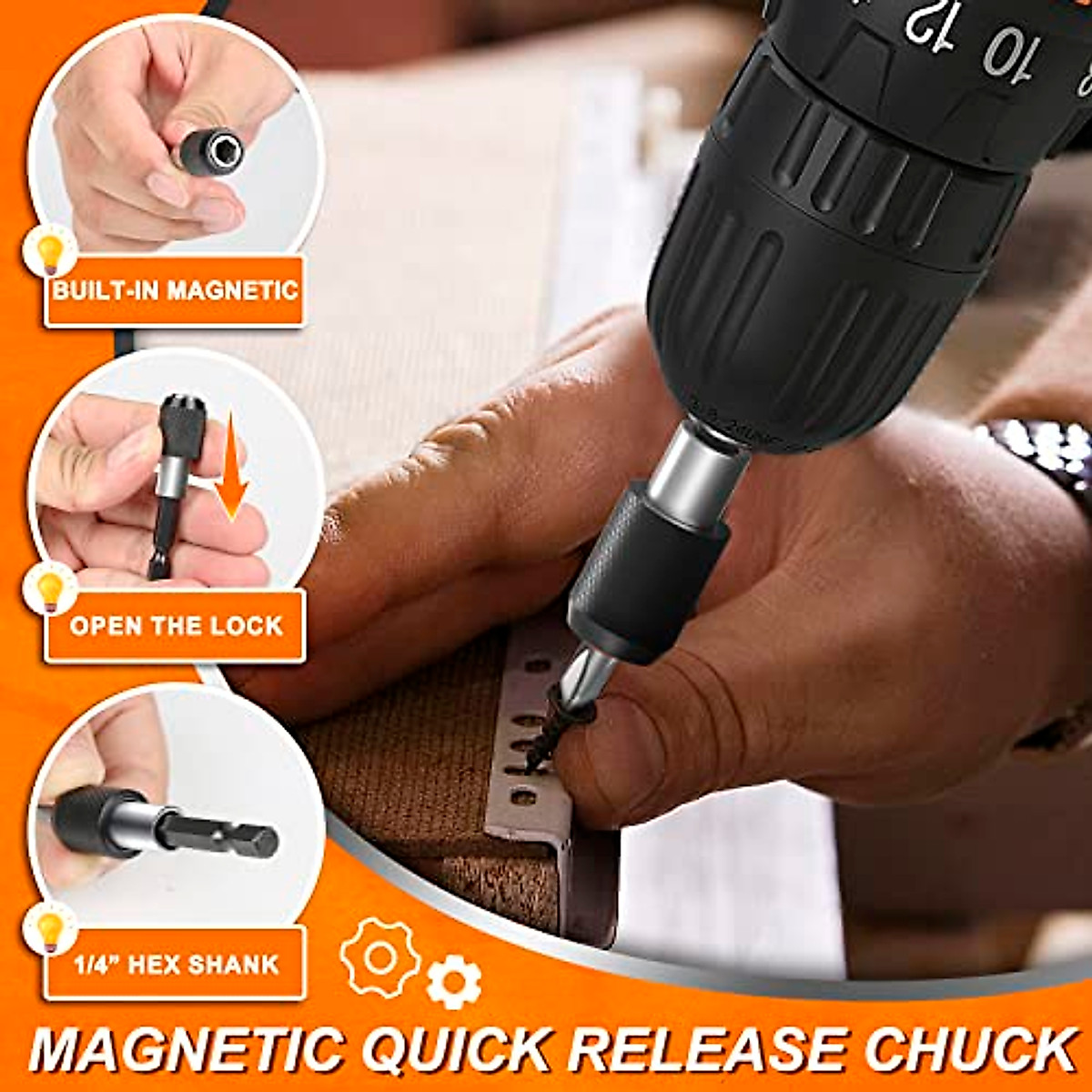 ENERTWIST Screwdriver Bit Set, 45Pcs 1/4" Impact Driver Bit Set with Impact Grade Socket Adapter for Automotive Mechanic Vehicle Repairs, DIY, Household Maintenance and Most General Repairs