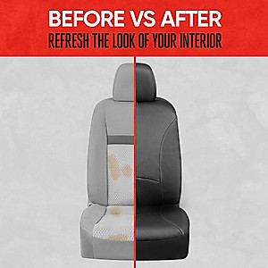 Motor Trend SpillGuard Waterproof Seat Covers for Front Seats, Gray Stitching – Durable Neoprene Car Seat Protectors, Easy to Install, Interior Covers for Auto Truck Van SUV