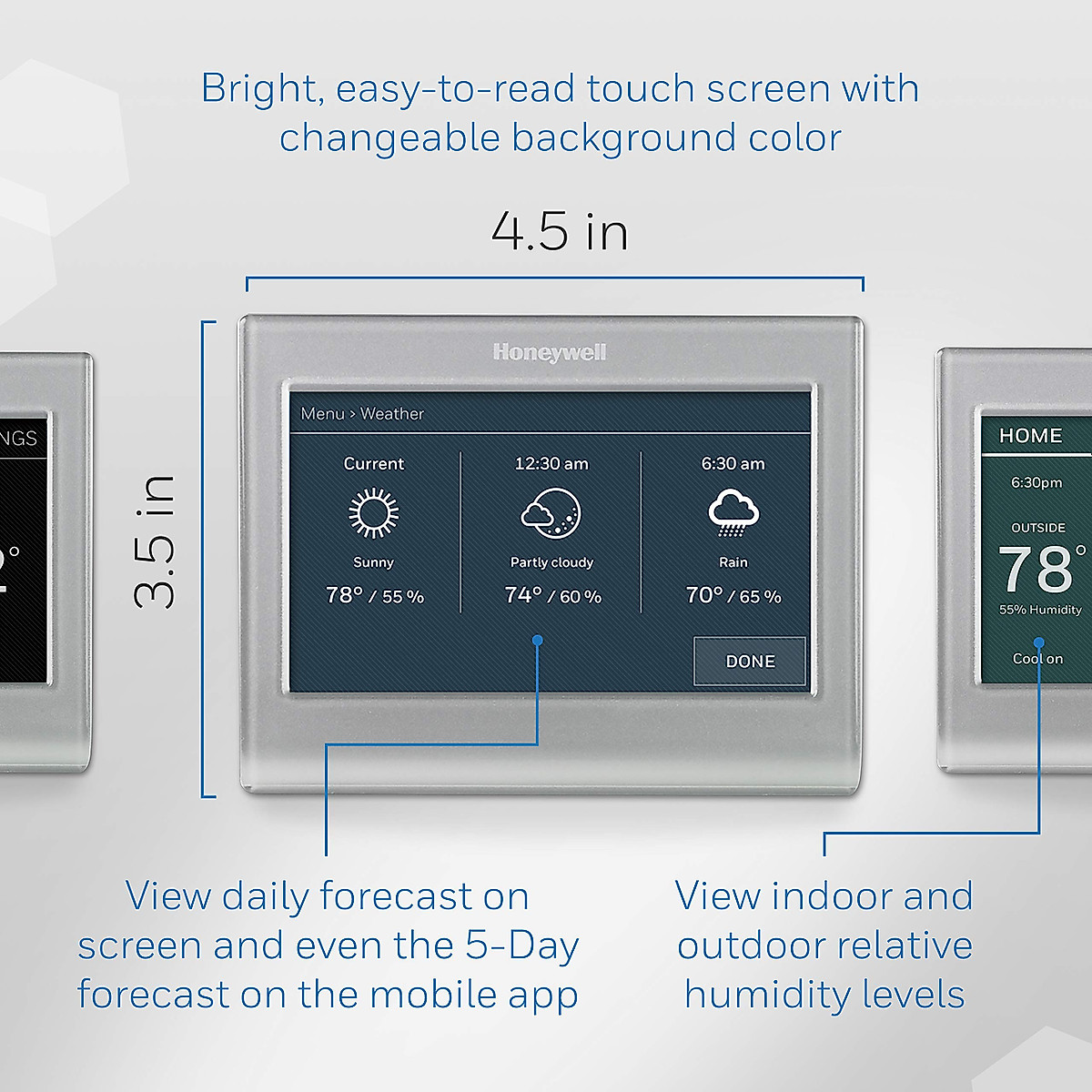 Honeywell Home RTH9585WF1004 Wi-Fi Smart Color Thermostat, 7 Day Programmable, Touch Screen, Energy Star, Alexa Ready (Renewed)