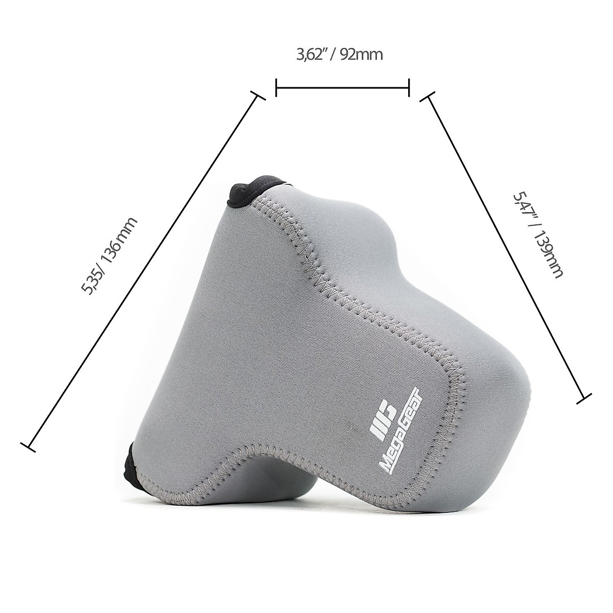 MegaGear MG581 Ultra Light Neoprene Camera Case compatible with Fujifilm X-T30 MII, X-T30, X-T20 (16-50mm / 18-55mm Lenses), X-T10 - Gray, PU Leather,Grey