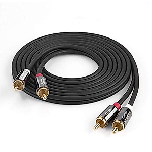 CableCreation RCA Cable, 2RCA Male to 2RCA Stereo Audio Subwoofer Cable Compatible with Speaker, AMP, Turntable, Receiver, Home Theater, Subwoofer, Double Shielded, 16 Feet/5M