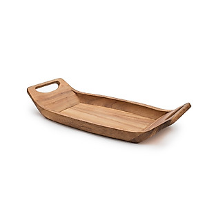 Ironwood Gourmet Norwegian Saddle Serving Tray, 9 x 18 x 3 inches, Brown