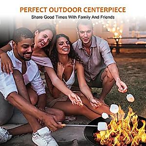 Portable Propane Fire Pit, Camplux Outdoor Gas Fire Bowl for RV Camping Backyard Party, FP19MB 19 Inch Diameter, Black