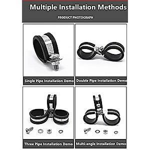 Solarson Stainless Steel Cable Clamp 1/2 Inch(0.5 inch) 20 Pack , Pipe Clamp,Metal Clamp,Tube Clamp, Rubber Cushioned Insulated Clamp, Wire Cord Installation 12 mm