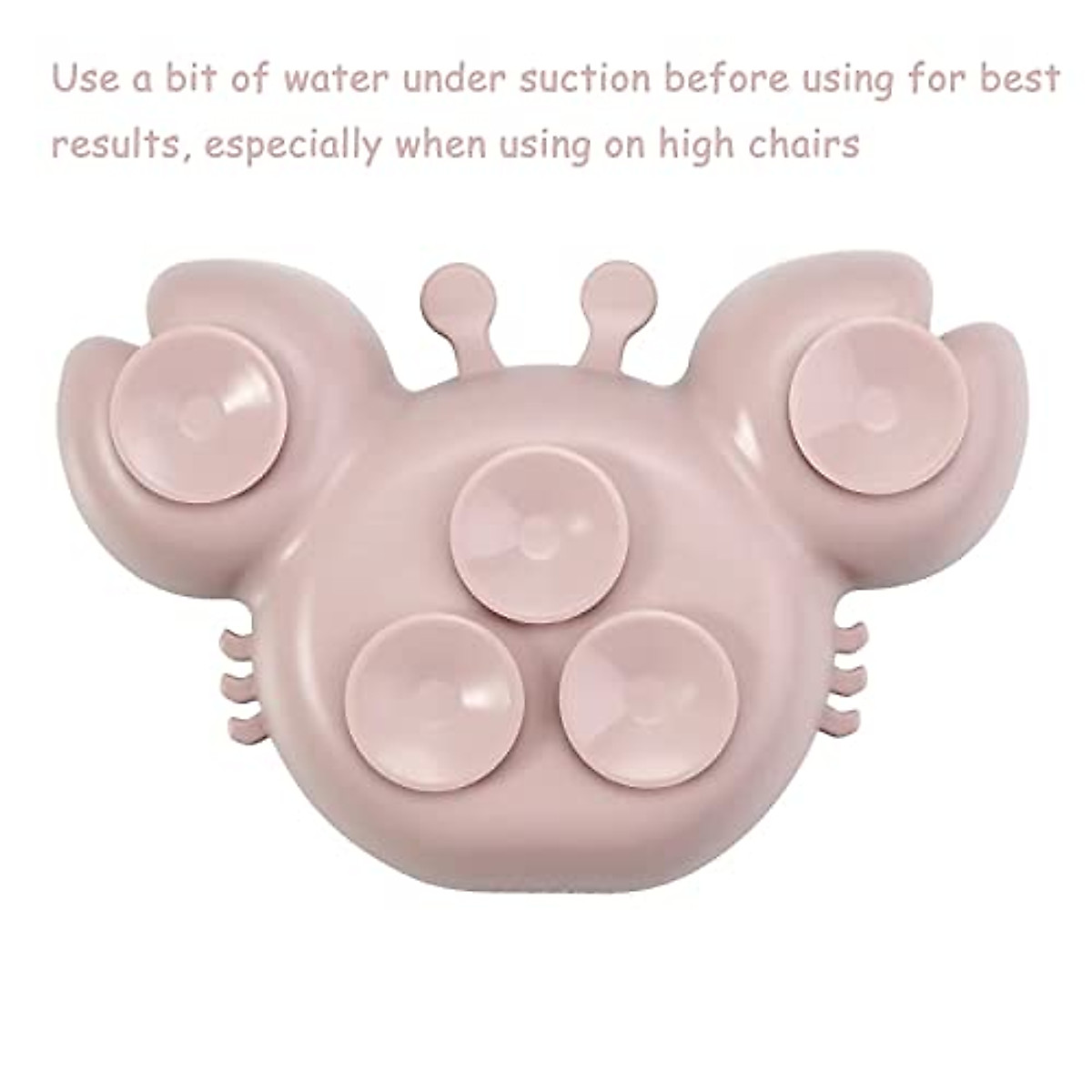 PandaEar Silicone Baby Feeding Set| Silicone Divided Suction Crab Plate and Tiny Cup with Spoons & Forks| Baby Led Weaning Supplies Self Feeding Eating Utensils -Pink