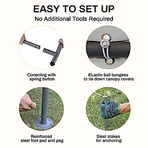 Outdoor Carport 10x20ft Heavy Duty Car Tent, Portable Garage Canopy Storage Shed, Car Shelter with Detachable Side Walls&Doors, All-Season Tarp for Car and Boat D White