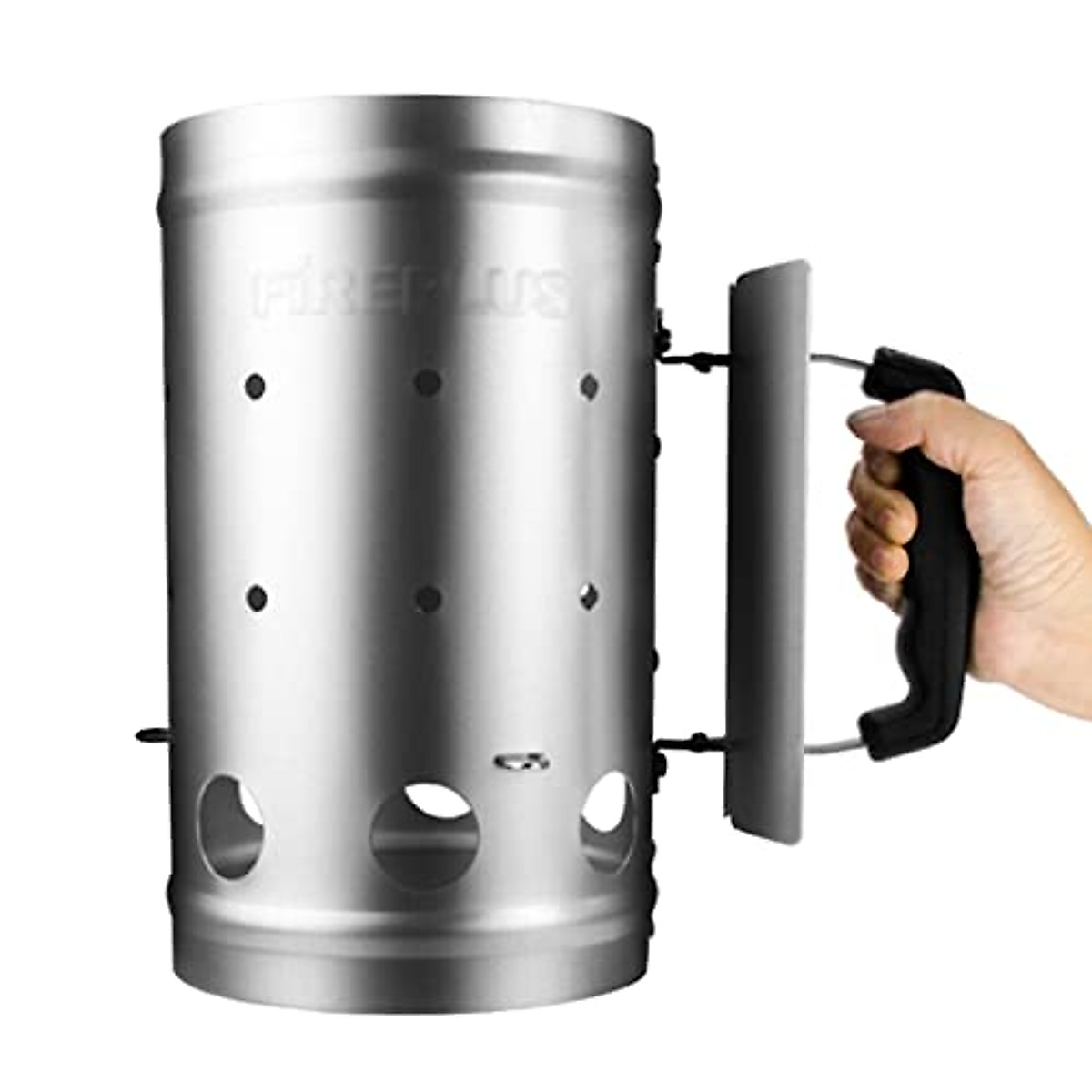 Charcoal Chimney Starter | BBQ Chimney Starter for Charcoal Grill and Barbecues, Compact Easy to Use Chimney Starters and BBQ Grill Tools (Color : Silver, Size : 16 * 27cm)