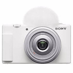 Sony ZV-1F Vlogging Camera, White with ACCVC1 Vlogger Accessory Kit