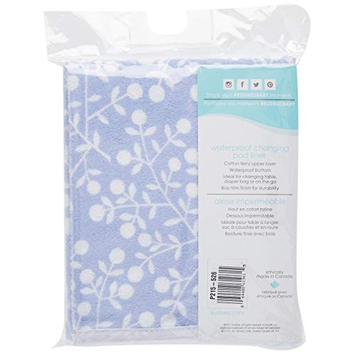Kushies Baby Deluxe Change Pad Terry, Lilac Berries