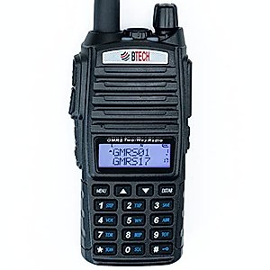 BTECH GMRS-V2 5W 200 Fully Customizable Channels GMRS Two-Way Radio. USB-C Charging, IP54 Weatherproof, Repeater Compatible, Dual Band Scanning (VHF/UHF), FM Radio, & NOAA Weather Broadcast Receiver