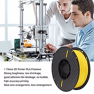 3D Printer Roll Filament, High Accuracy Consumables 1kg Spool 1.75mm PLA Print Filament for Industrial Devices(Yellow)