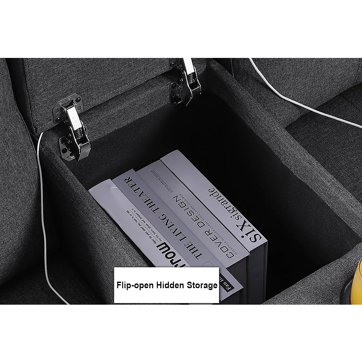 asunflower Sectional Sofa Ottoman Set Modular Couch with Console Cup Holder,6 Seater Modern Sectional Couches for Livning Room Corner L Shape Fabric Sofa Couch with Charge Ports, Dark Grey