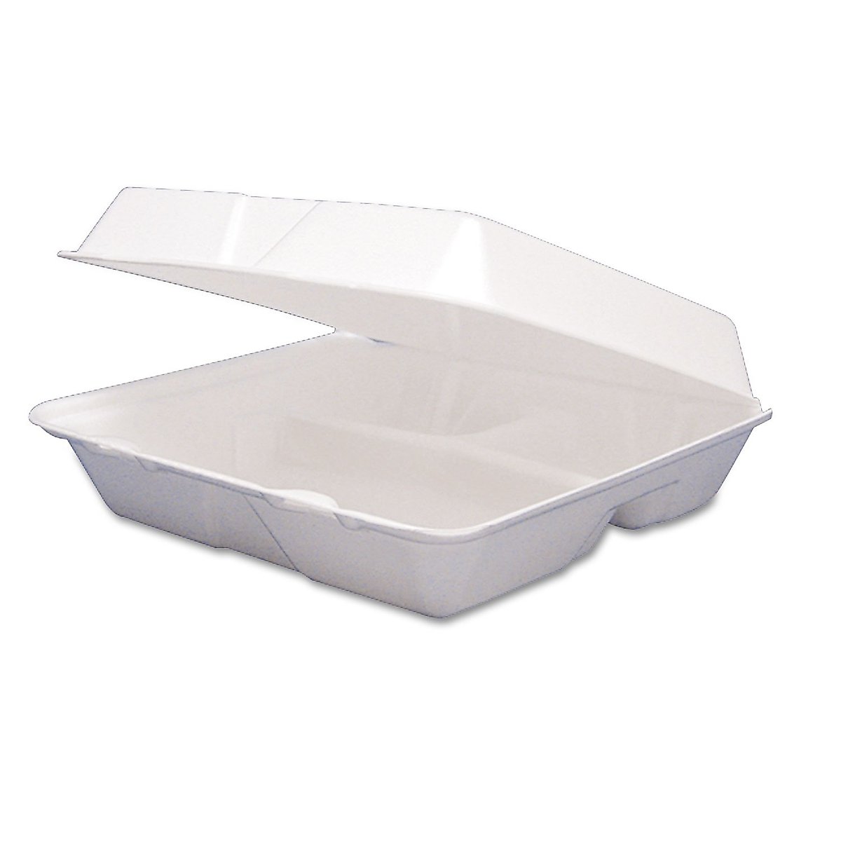 DART 95HT3R Foam Container Hinged Lid 3-Comp 9 1/2 x 9 1/4 x 3 200/Carton