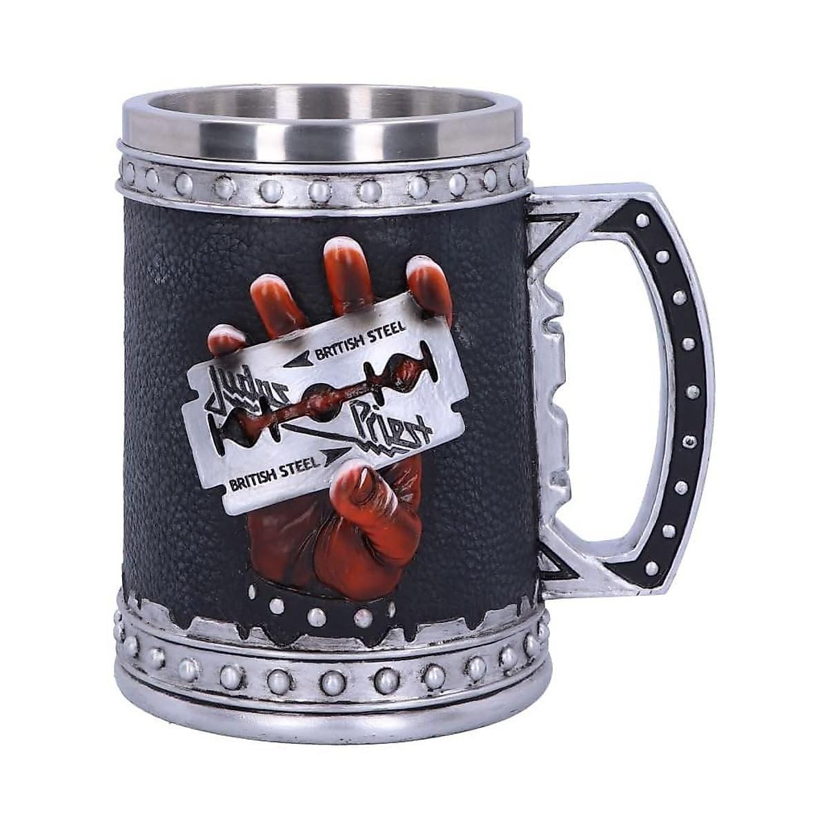 Nemesis Now Judas Priest British Steel Album Tankard Mug, 1 Count (Pack of 1), Black