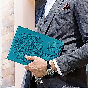 VODEFOX Case for Xiaomi Redmi Pad 10.61 Inch 2022,Embossed Design Deer&Tree PU Leather Flip Stand Case with Pen Holder Elastic Band for Redmi Pad 10.61 Tablet Cover - Blue