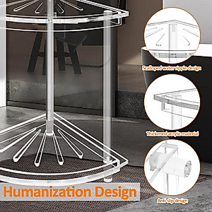 Cutora Acrylic Corner Shower Stool 13.6" L*13.6" W*18.1" H Clear Shower Bench for Inside Shower Waterproof Storage Shelf Shower Foot Rest for Shaving Legs Non-Slip Shower Chair Seat for Bathroom
