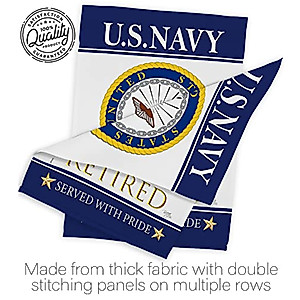 Breeze Decor US Navy Garden Flag Set with Stand Armed Forces USN Seabee United State American Military Veteran Retire Official House Banner Small Yard Gift Double-Sided, Made in USA