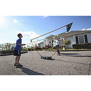 Zume Games Portable Badminton Set with Freestanding Base – Sets Up on Any Surface in Seconds – No Tools or Stakes Required,Red/Black/Green,1,OD0006W