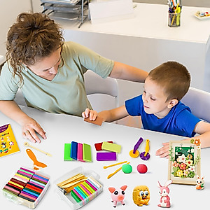 Polymer Clay 52 Colors, Modeling Clay for Kids, Non-Sticky Oven Bake Clay with Sculpting Tools and Accessories, Halloween Christmas Gift for Children and Artists.