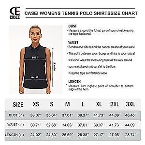Casei Women's Sleeveless Golf Polo Shirts UPF 50+ Quick Dry Collared Polo Shirts Athletic Tank Tops Shirts (Black,M)