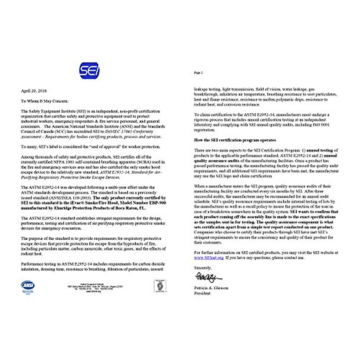 iEvac the only American Certified Smoke Hood/Fire Mask