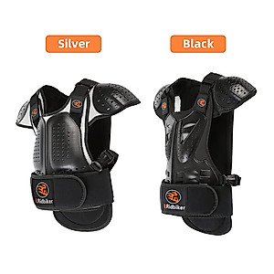 Kids Dirt Bike Gear Chest Protector Motocross Gear Body Armor Vest for Motorcycle Protective Gear Motocross Chest Protector Motorcycle Riding Gear (Silver, Medium)
