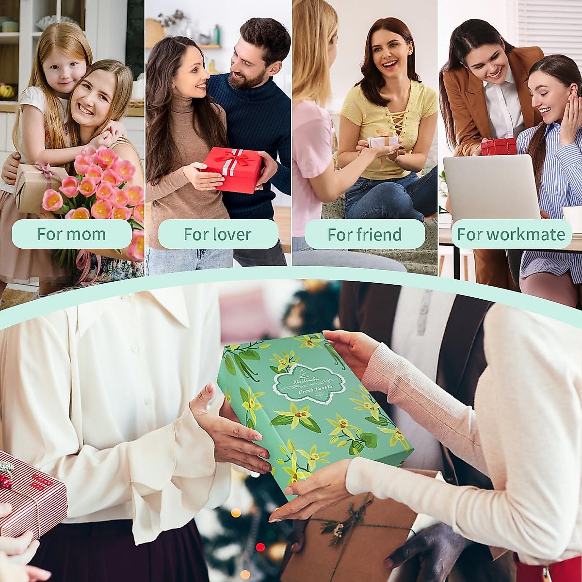 Wax Wonders Candles for Home Scented & 2 Bath Bombs Set - 7.05OZ Aromatherapy Candles Gifts for Women,Soy Wax,Bubble Spa,Ideal for Valentine, Birthday, Mother's Day, Thanksgiving, Christmas Gifts